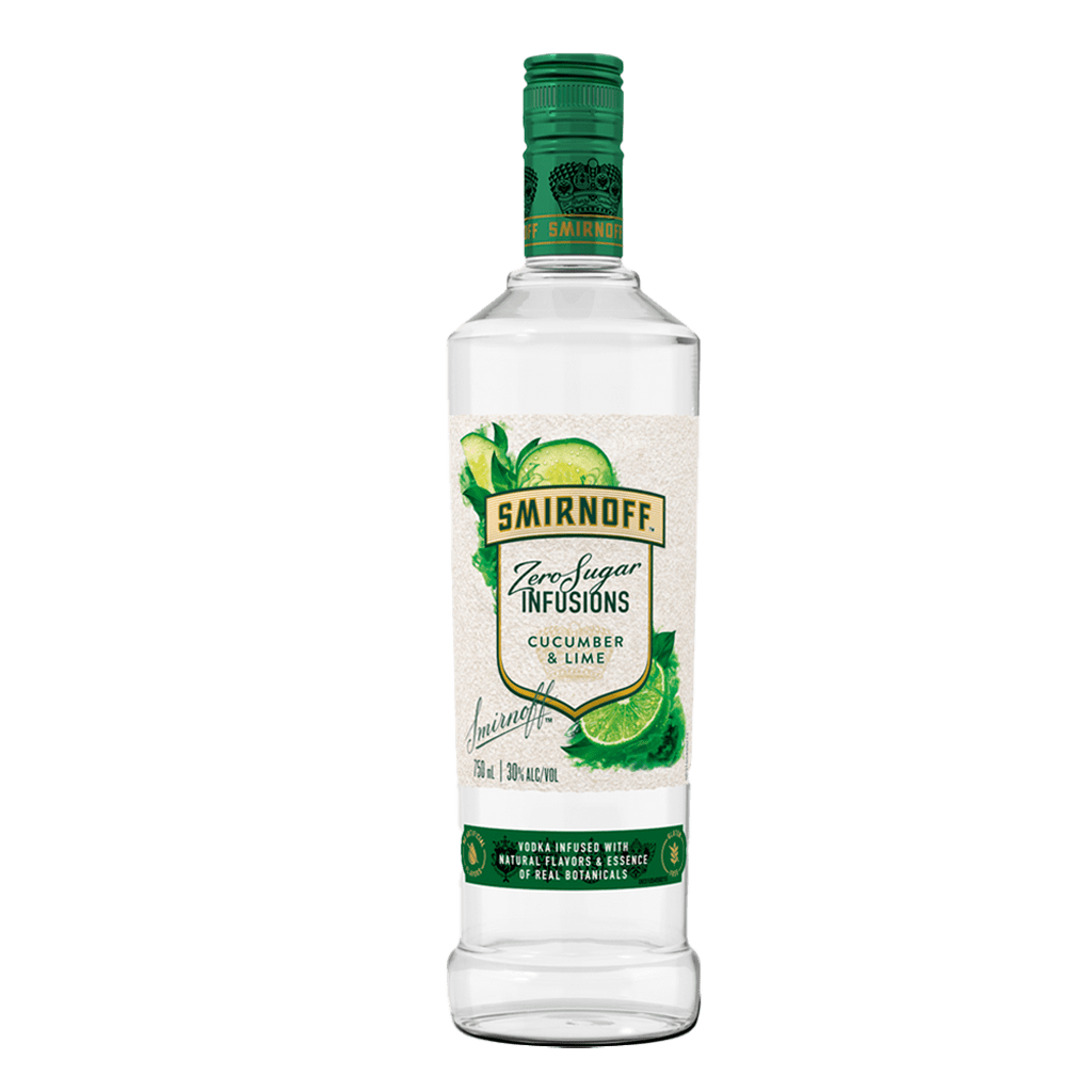 Smirnoff Infusions Cucumber & Lime Vodka Zero Sugar 750ml - Naughty Grape
