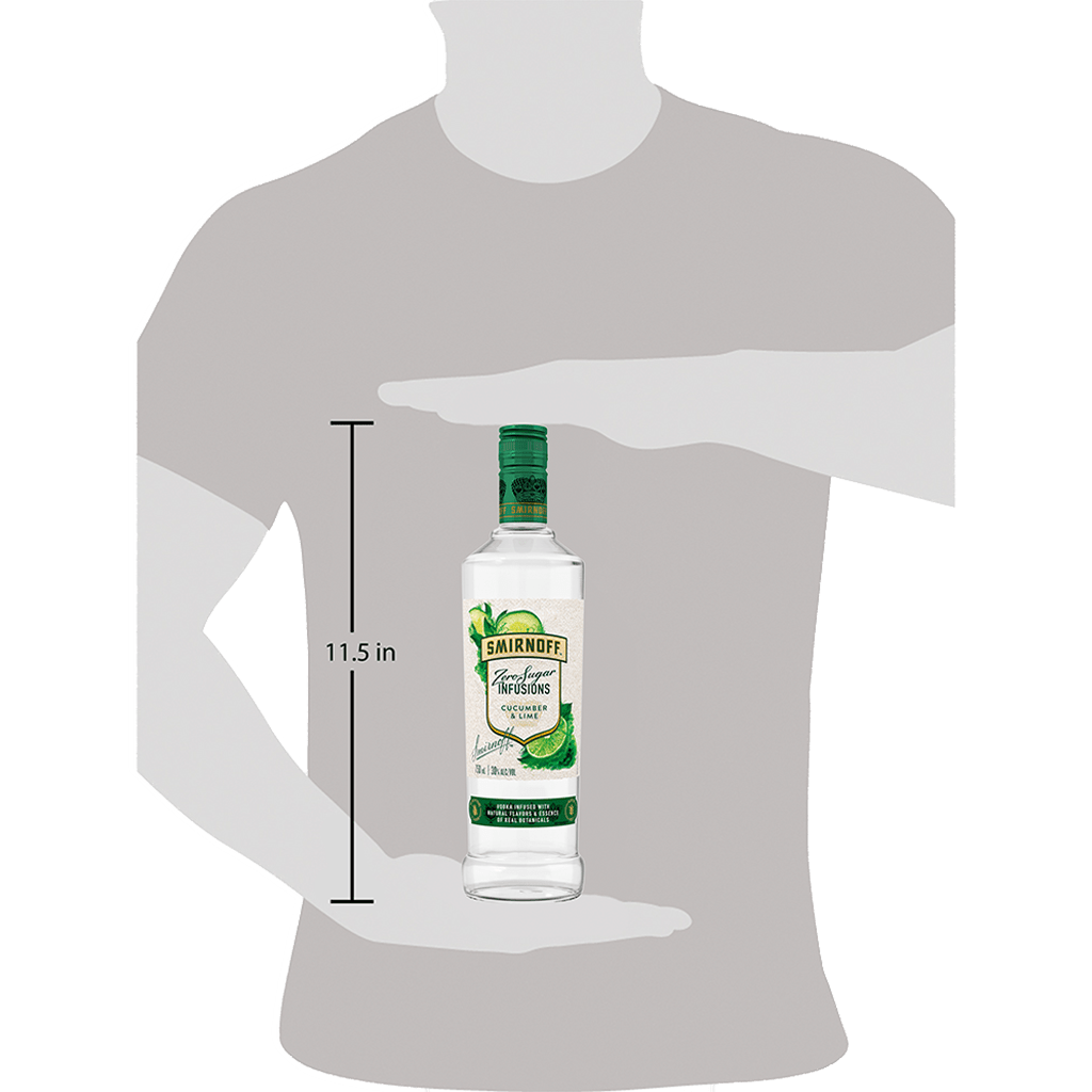 Smirnoff Infusions Cucumber & Lime Vodka Zero Sugar 750ml - Naughty Grape